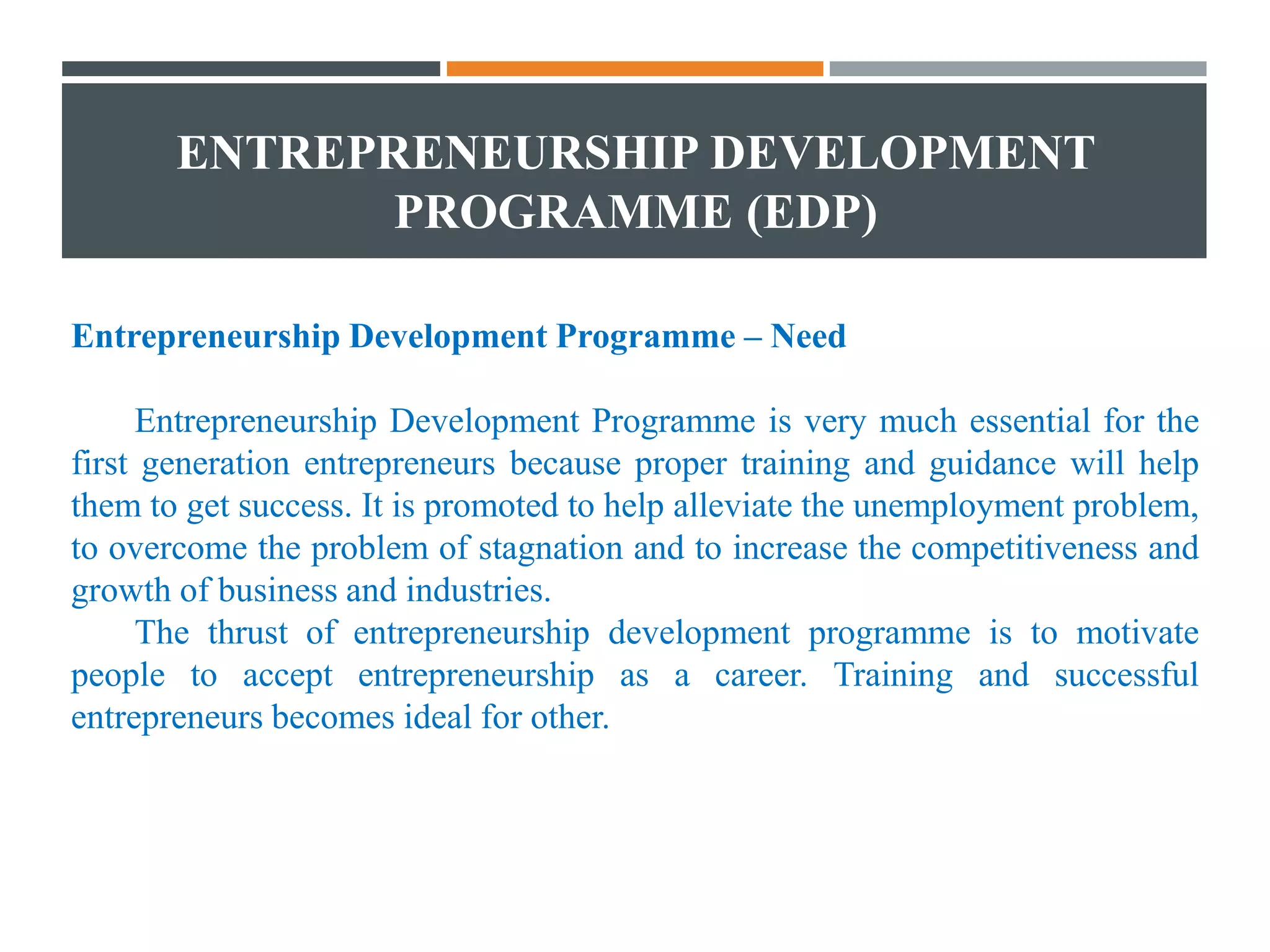 Entrepreneurship Development Programme (EDP) | PPTX