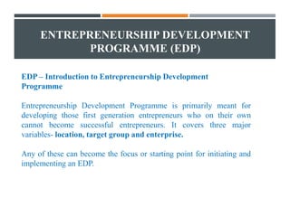 Entrepreneurship Development Programme (EDP) | PPTX