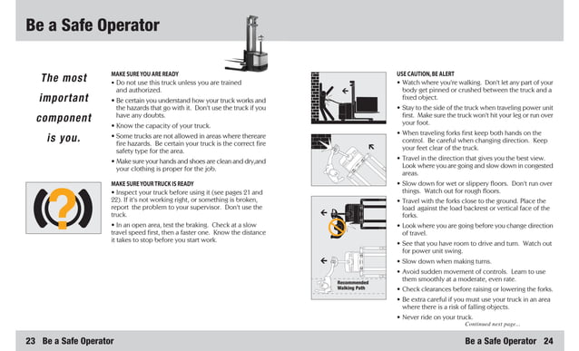 Crown forklift we/ws 2300 manual operator guide | PDF | First Aid ...