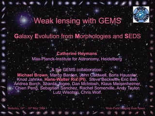 Weak Lensing from GEMS | PPT