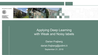 Applying Deep Learning with Weak and Noisy labels | PPT | Artificial Intelligence | Technology ...