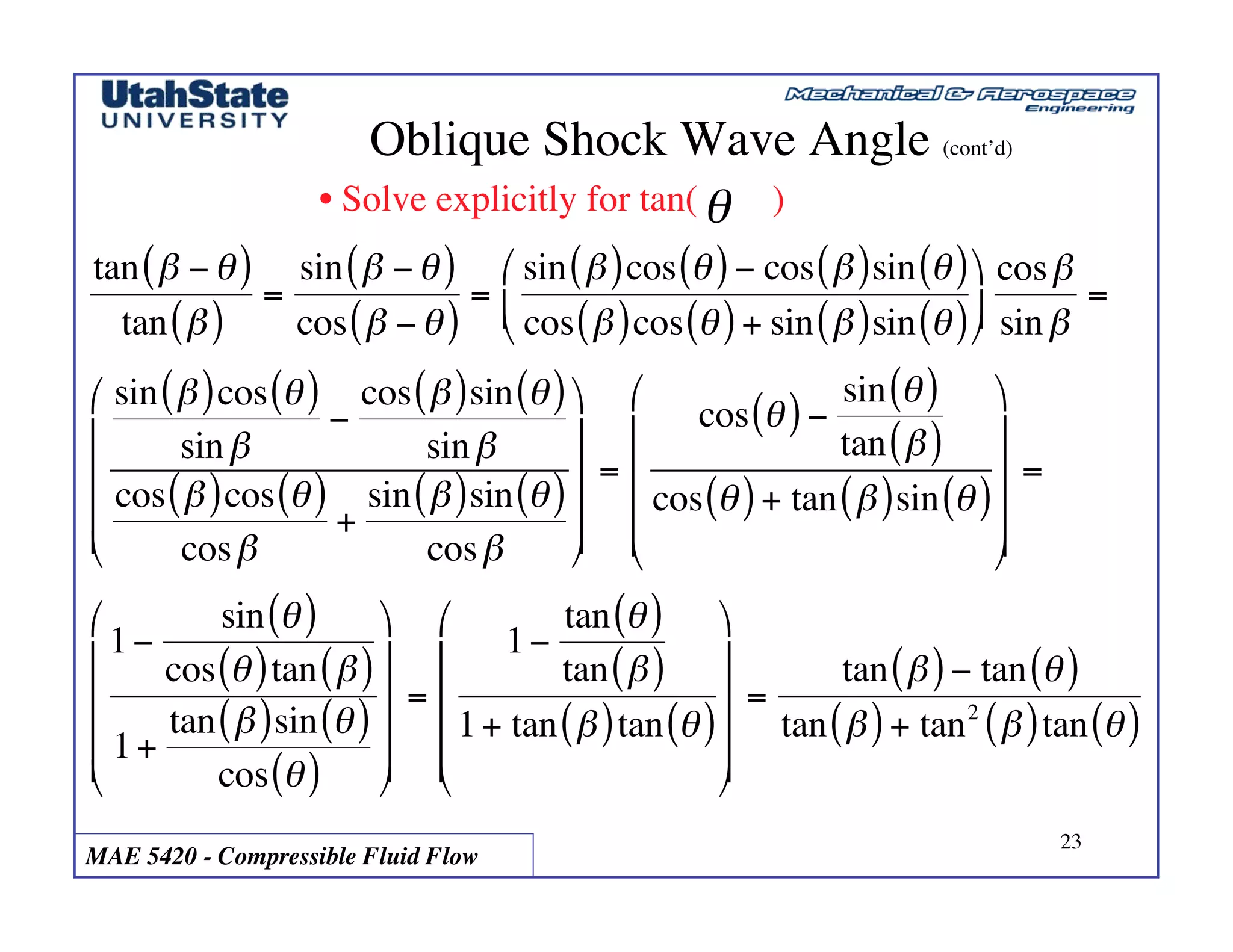 Weak and strong oblique shock waves1 | PDF