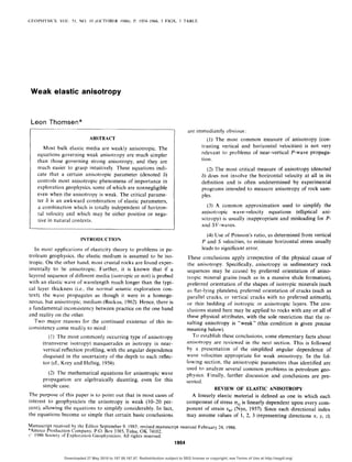Weak elastic anisotropy | PDF