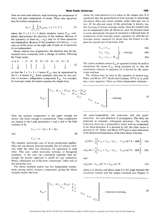 Weak elastic anisotropy | PDF