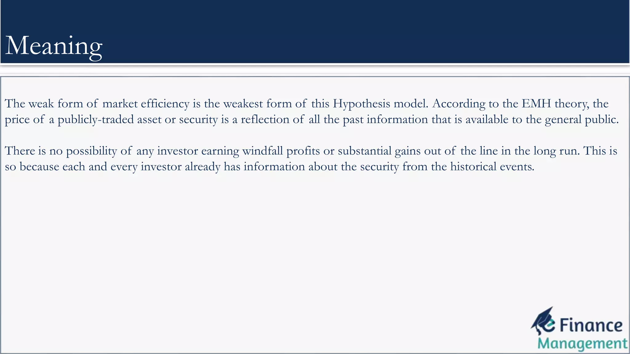 Weak Form of Market Efficiency | PPT