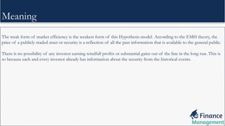 Weak Form of Market Efficiency | PPT