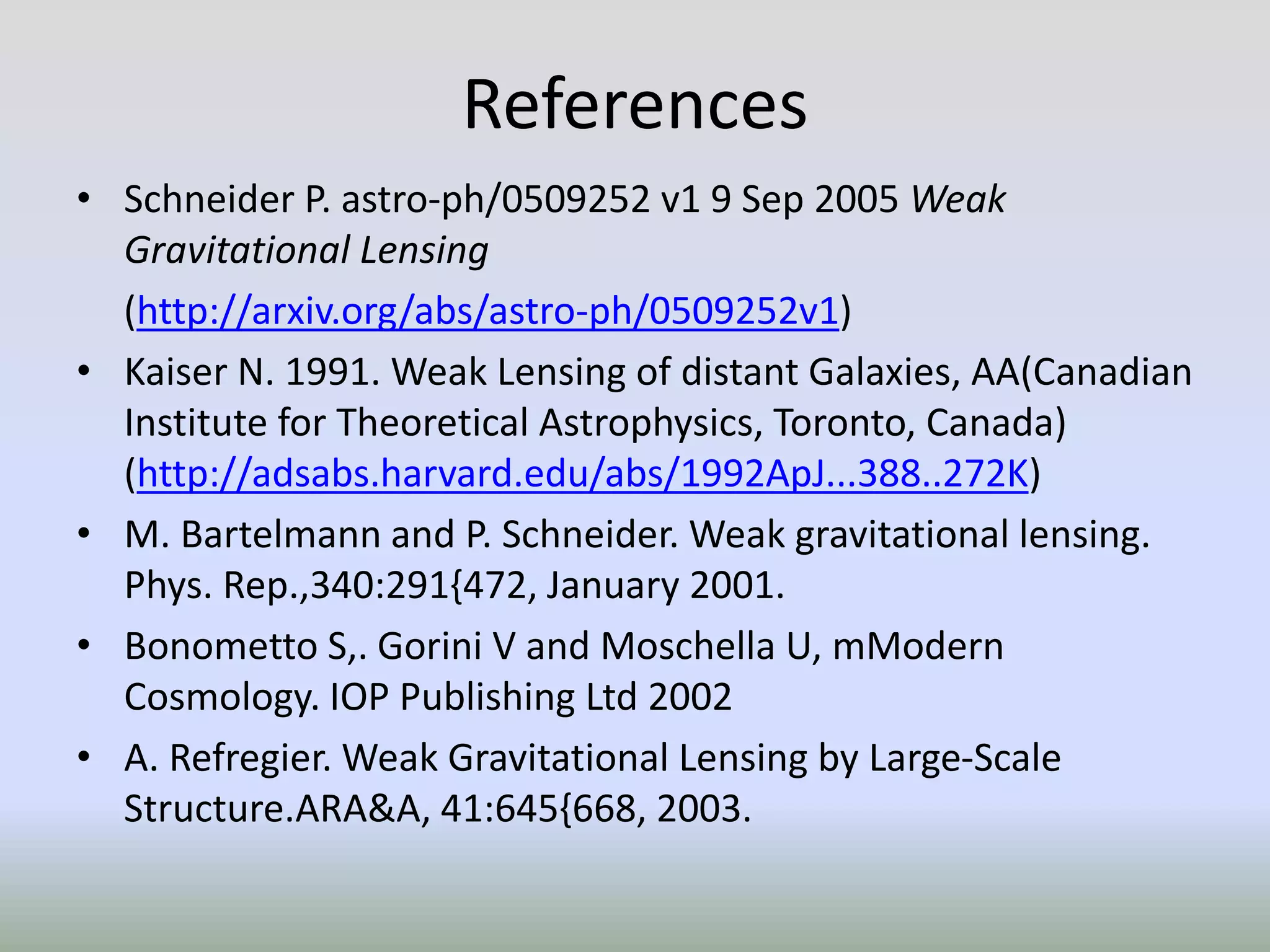 Weak lensing presentation | PPT