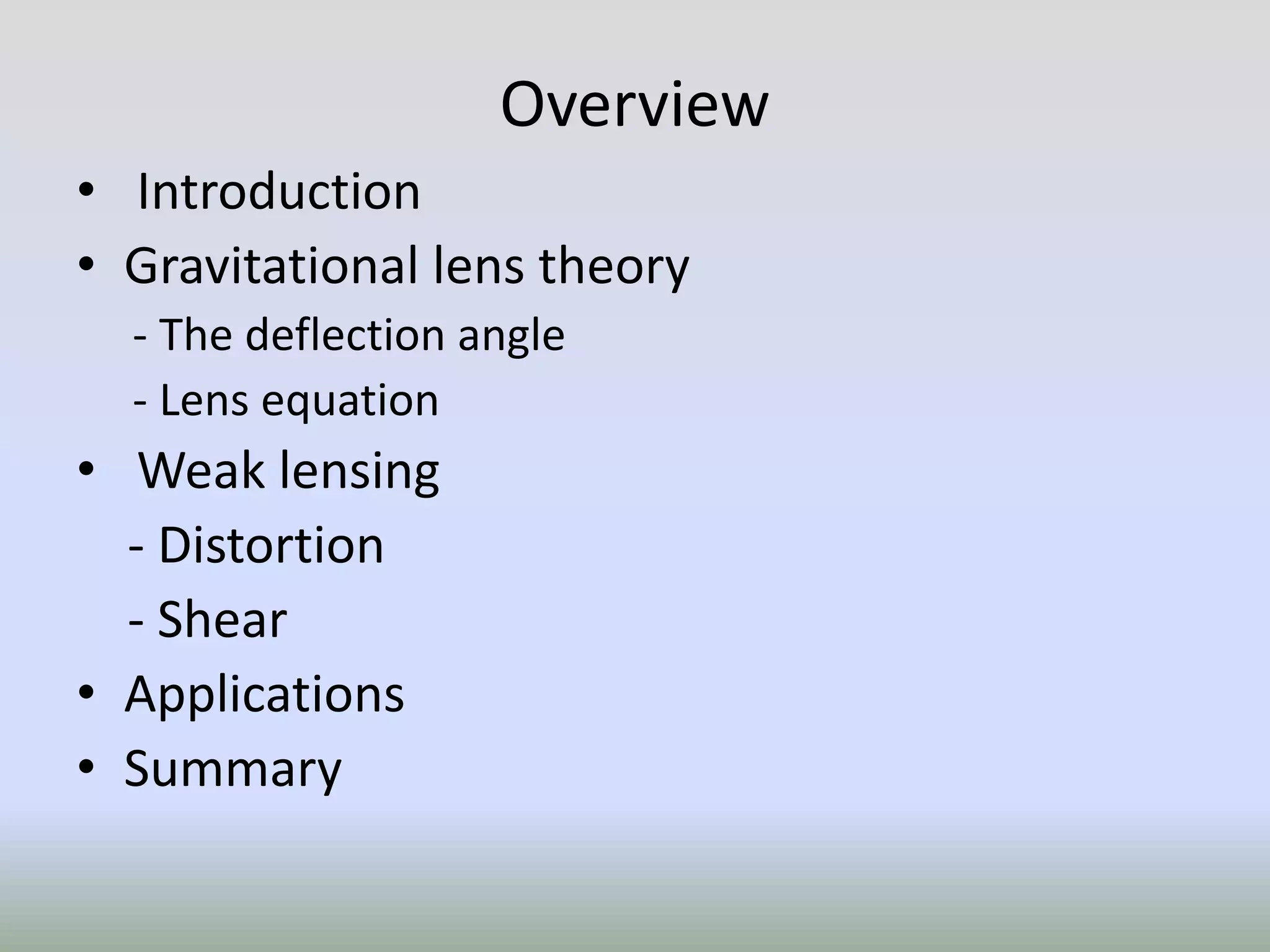 Weak lensing presentation | PPT