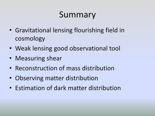 Weak lensing presentation | PPT