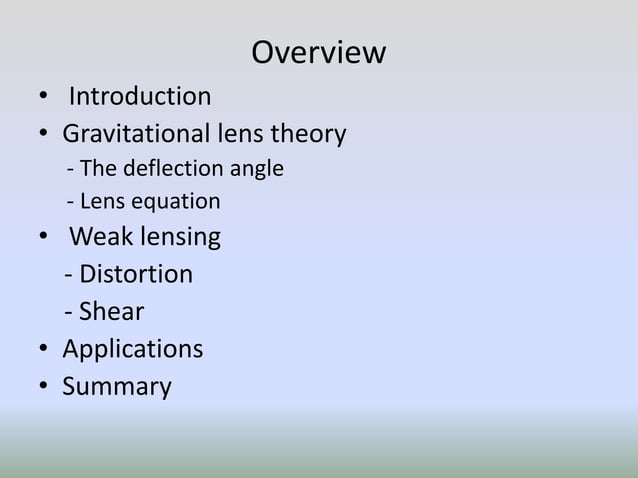 Weak lensing presentation | PPT