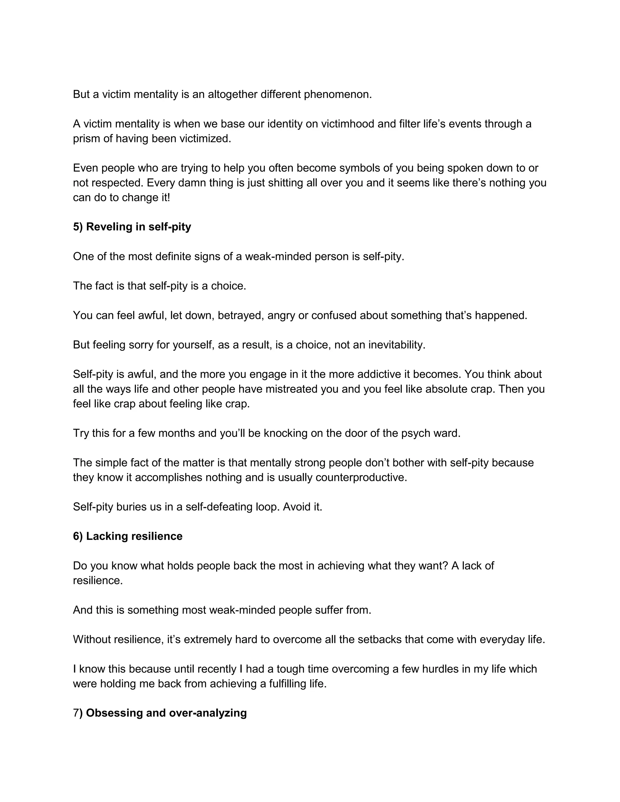 10 Signs of a weak minded-person. | DOCX
