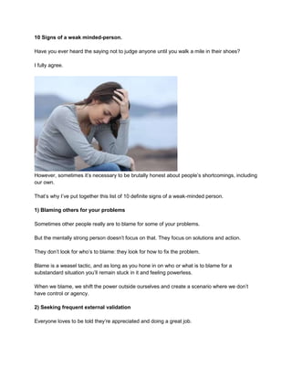10 Signs of a weak minded-person. | PDF