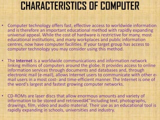 Weakness and strengths of computer | PPTX