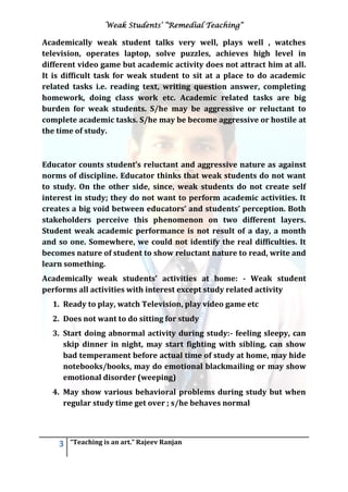 Weak students remedial teaching tips and techniques for teachers and ...