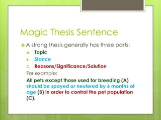 Weak thesis strong thesis | PPT