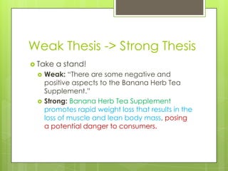 Weak thesis strong thesis | PPT