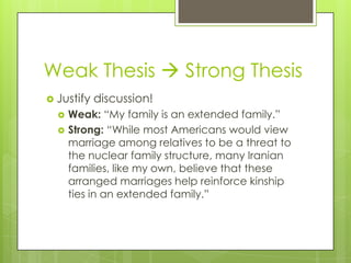 Weak thesis strong thesis | PPT
