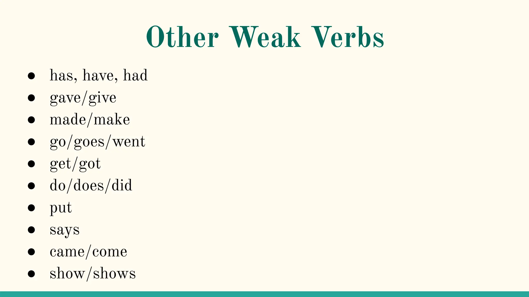 Weak Verbs.pdfjjjkkftuuiijhse57iikgfuijkf | PDF
