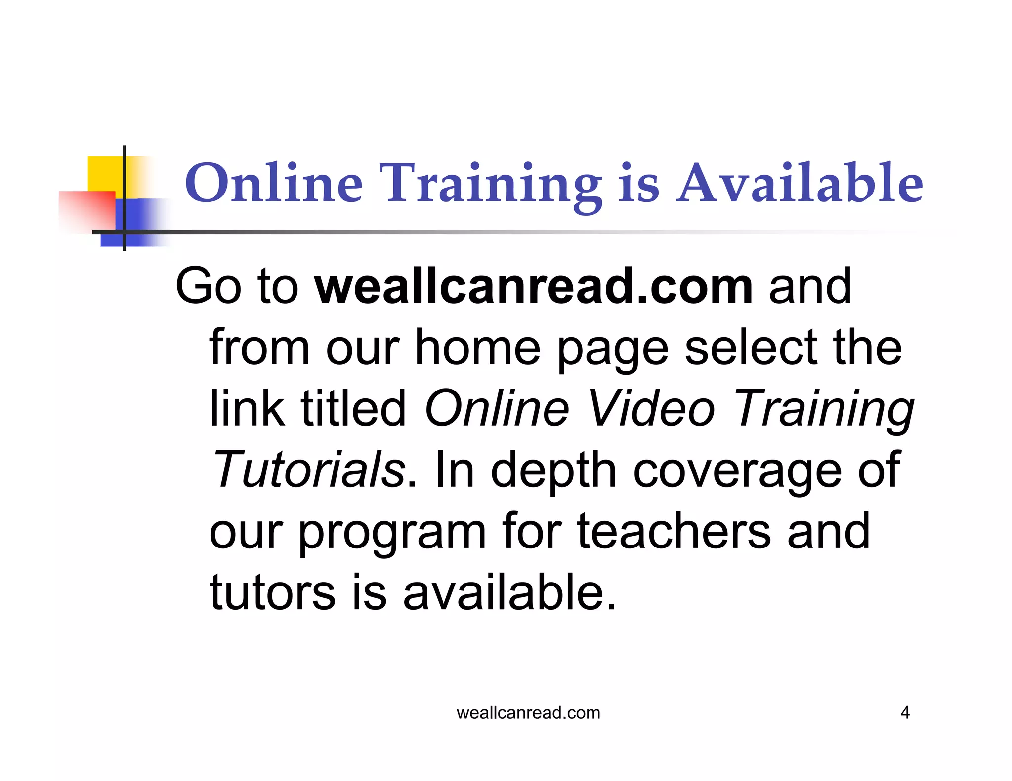 We All Can Read Online Phonics Program Overview | PPT