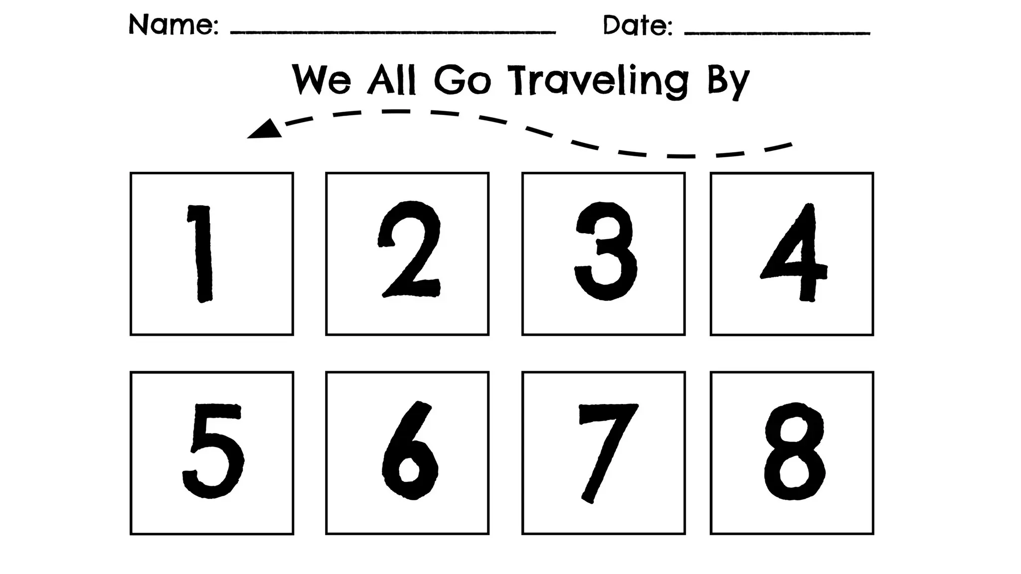 story we all go traveling by for kids worksheet | PPTX
