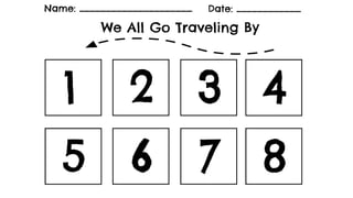 story we all go traveling by for kids worksheet | PPTX