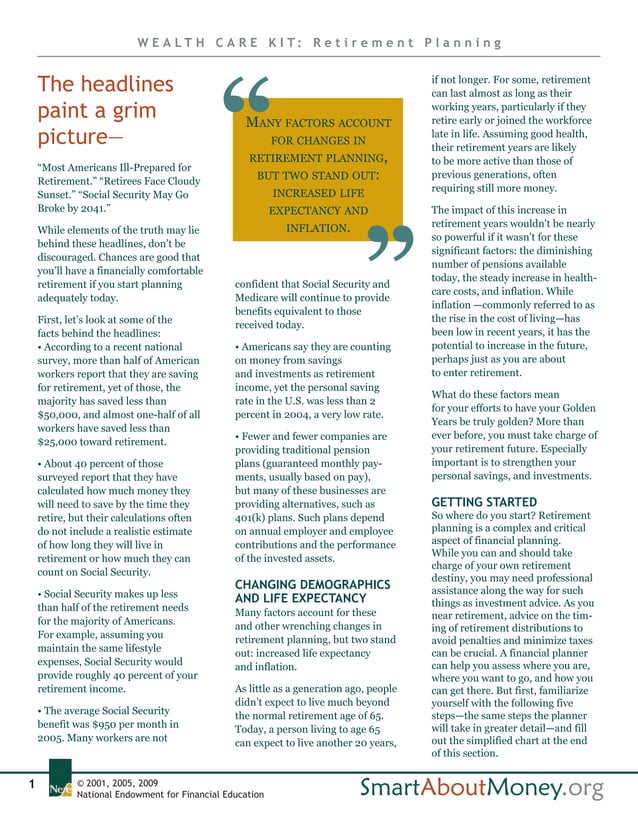 Wealth Care Kit: Retirement Planning | PDF