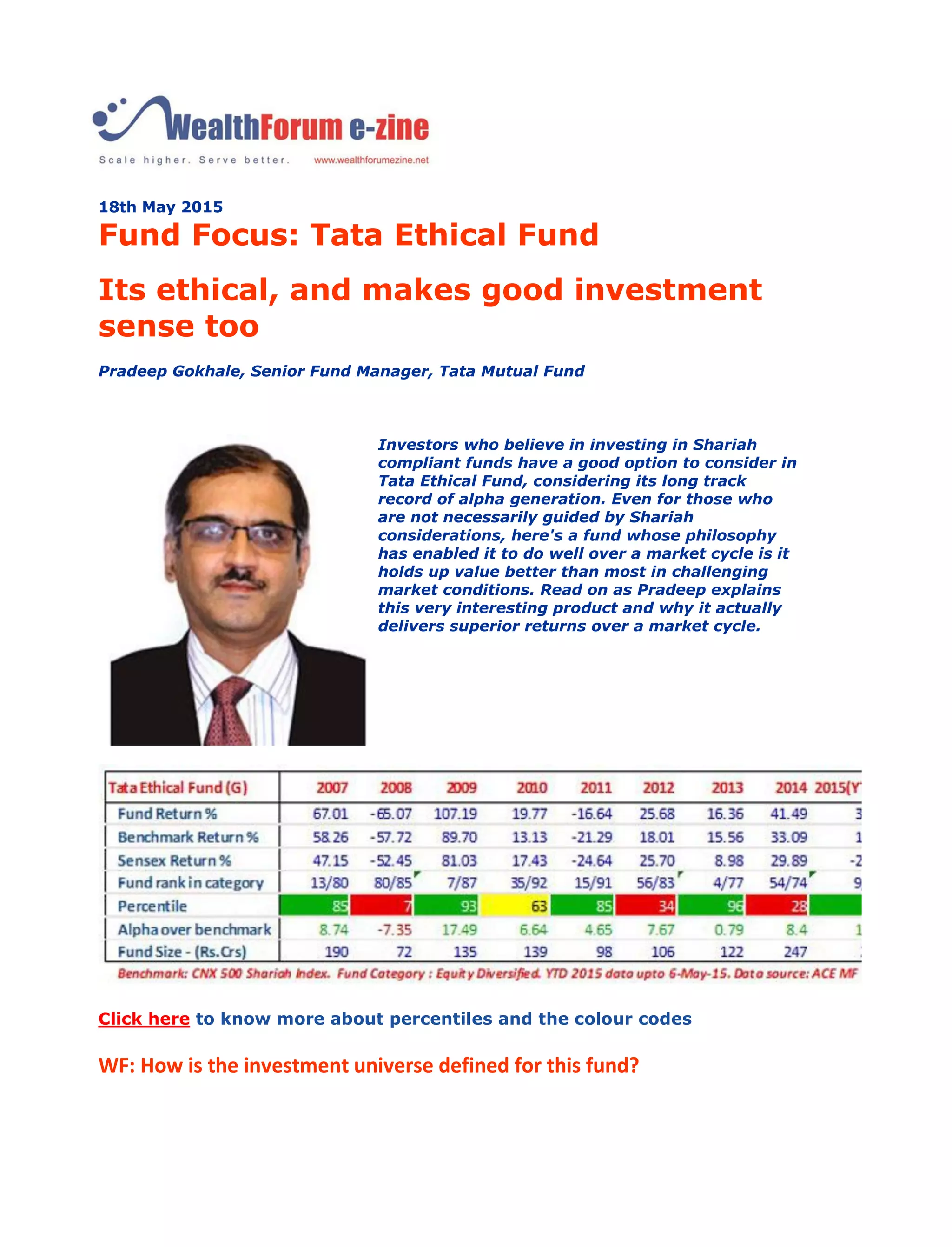 Fund Focus: Tata Ethical Fund | PDF