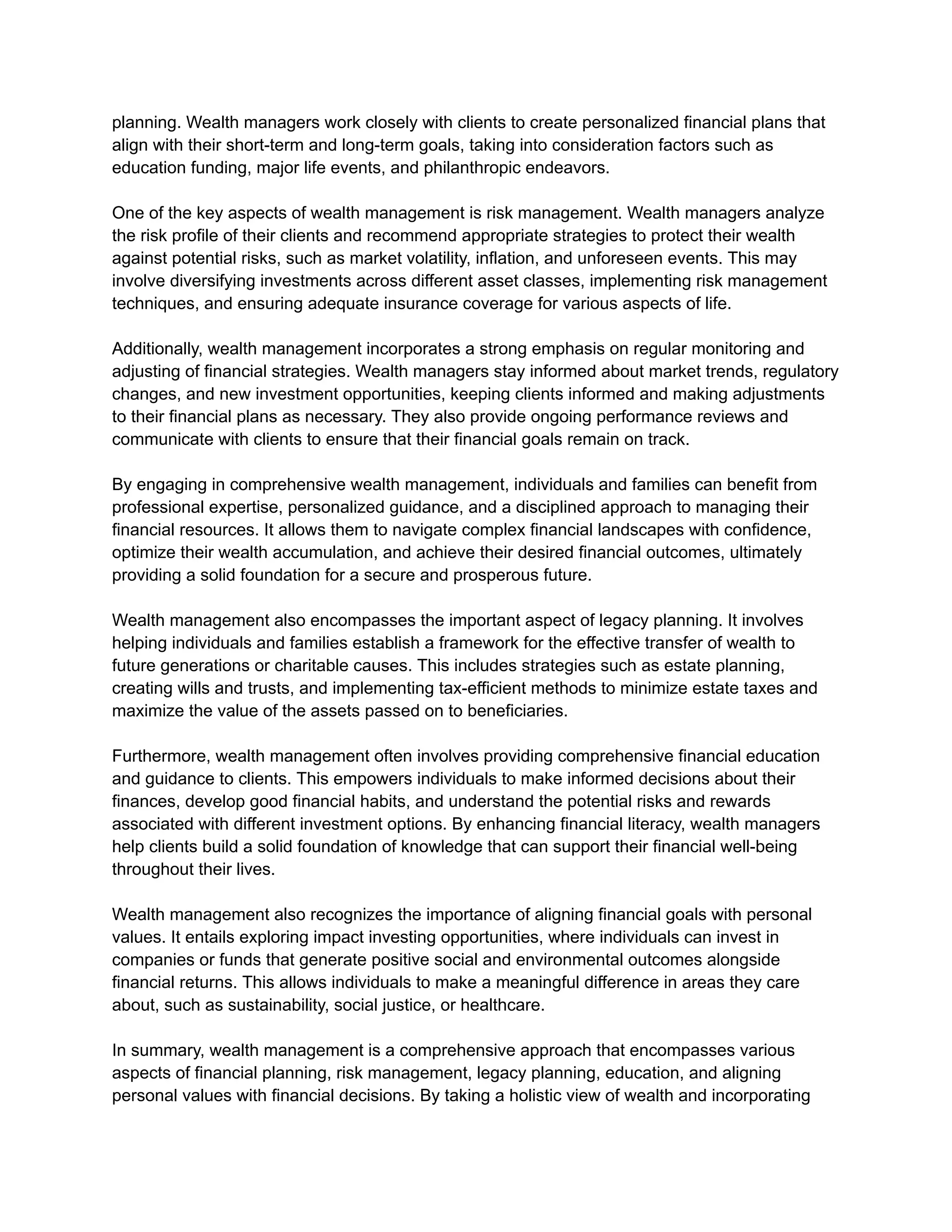 Wealth Management.pdf | Financial Planning | Personal Finance