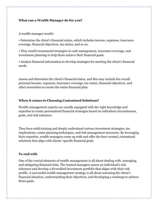 Wealth Management: Benefits You Can’t Afford to Ignore | PDF