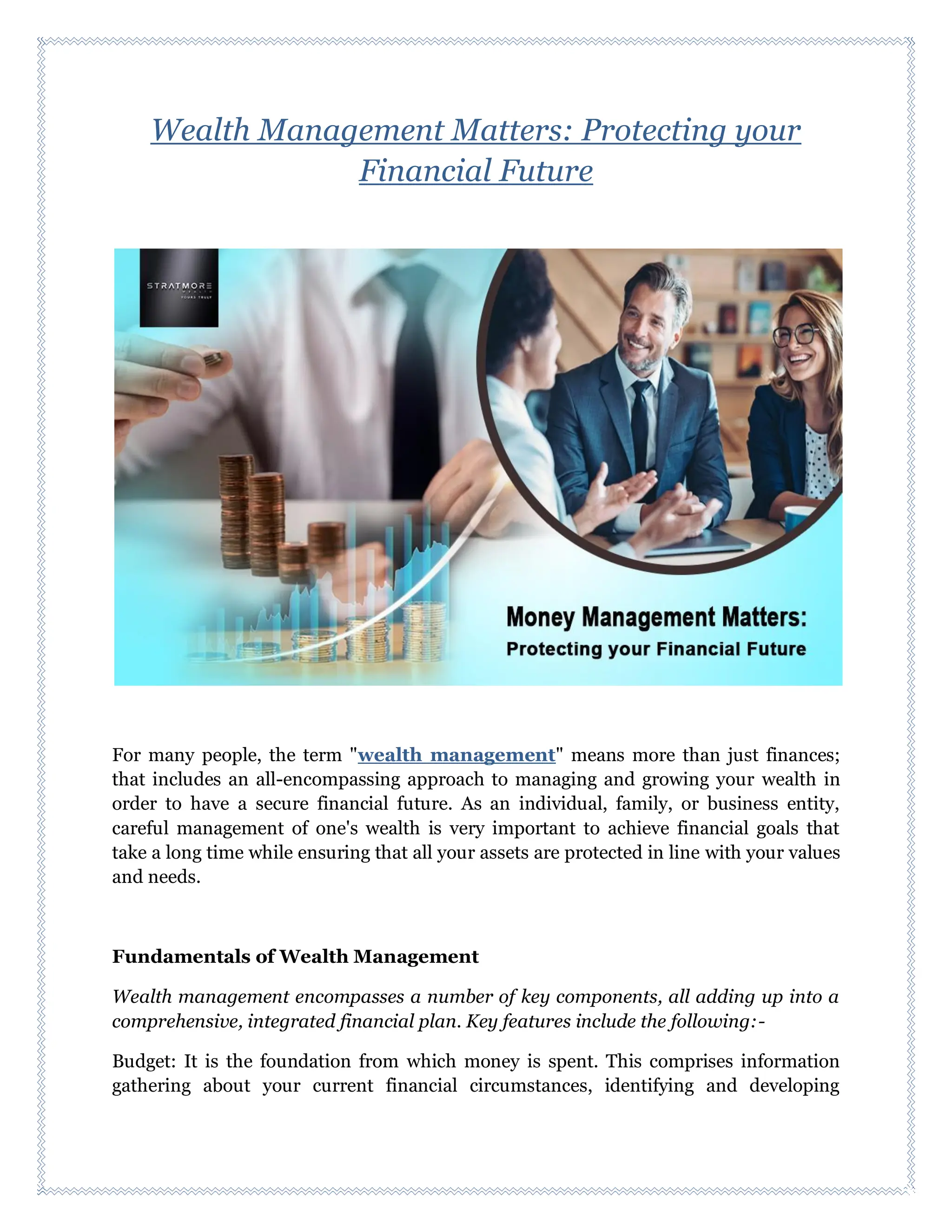 Wealth Management Matters: Protecting your Financial Future | PDF