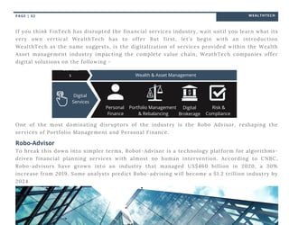 WealthTech - Robo-Advisors & digital brokerages | PDF