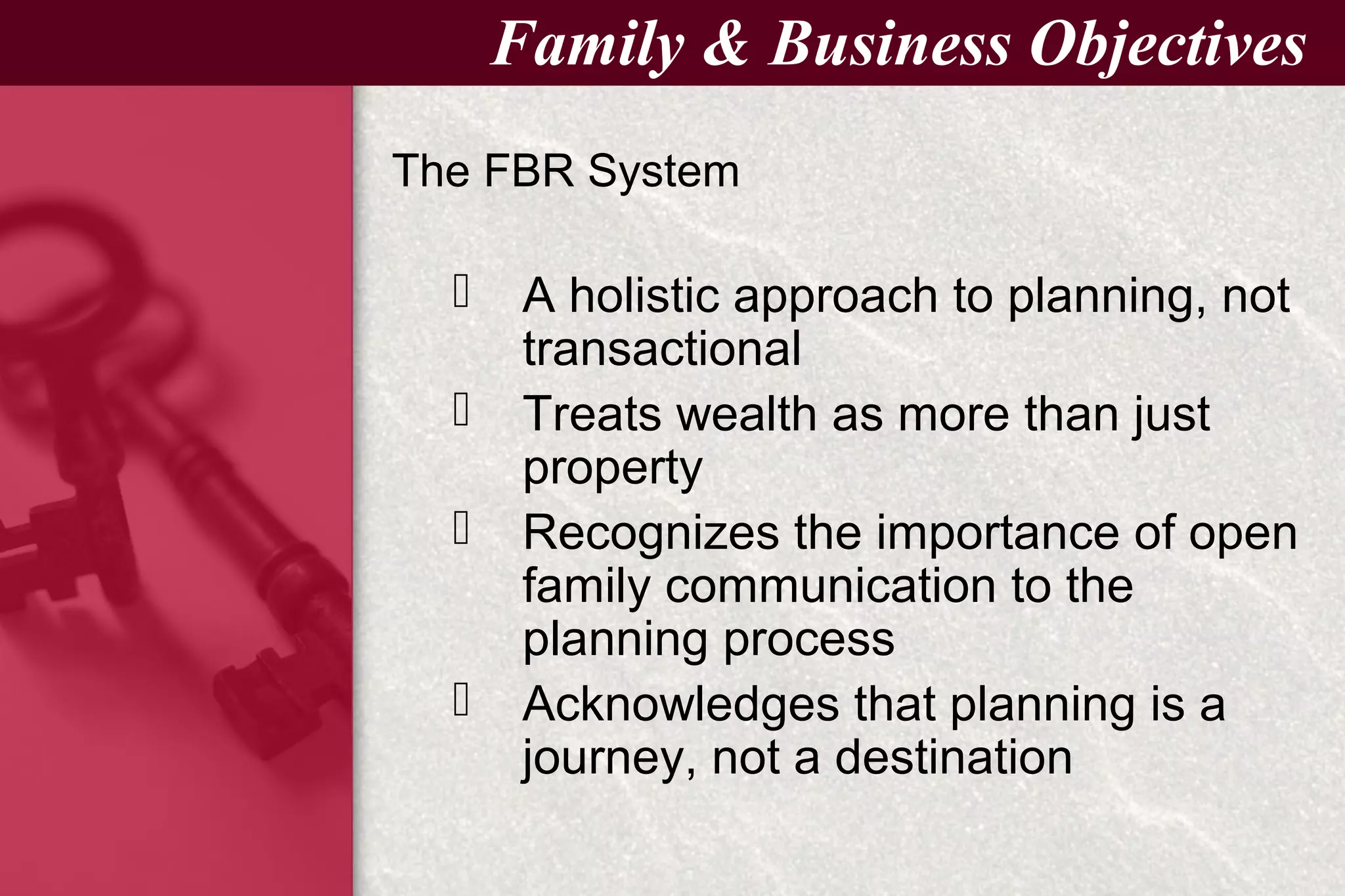 FBR System Wealth Transfer Planning – Overview Presentatoin | PPT