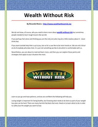 Wealth without risk | PDF