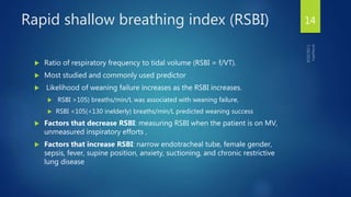 mechanical ventilation Weaning predictors | PPTX