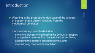 mechanical ventilation Weaning predictors | PPTX