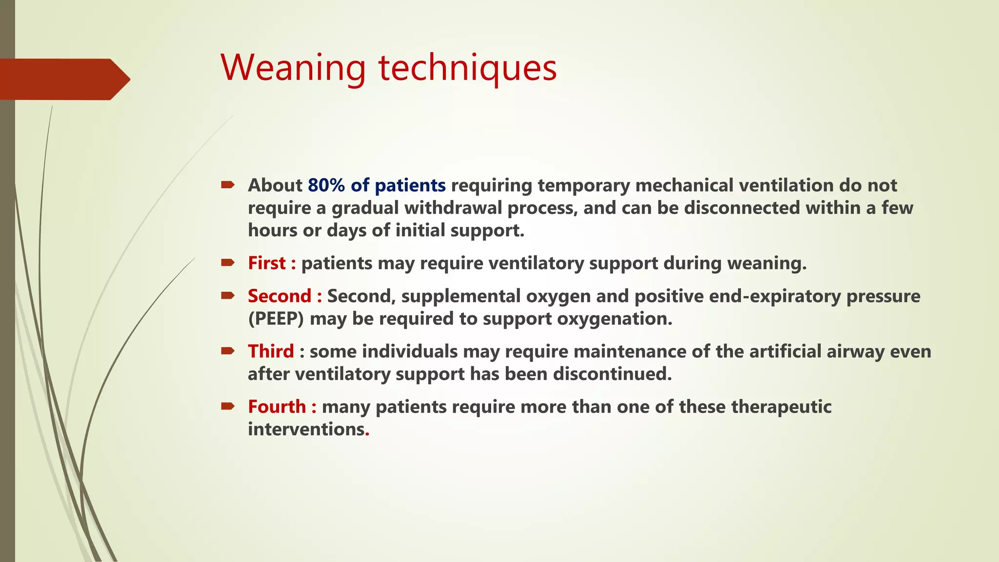 mechanical ventilation weaning | PPTX