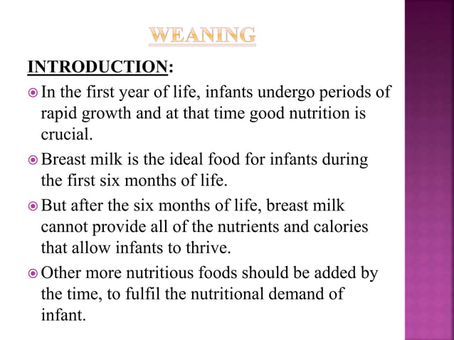 Weaning | PPTX | Parenting Babies and Toddlers | Parenting