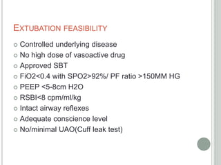 Weaning and extubation | PPTX