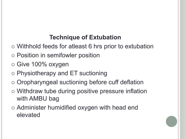 Weaning and extubation | PPTX | Lung and Respiratory Health | Diseases and Conditions