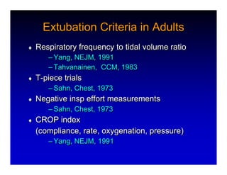 Weaning and Extubation: A Pediatric Prespective | PPT