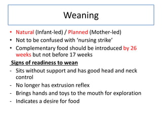 Weaning and feeding practices for toddlers, school-aged children and ...