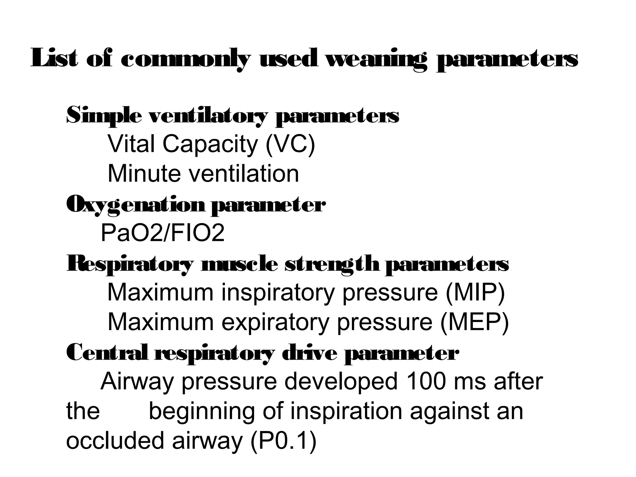 Weaning from mechanical ventilation | PPS
