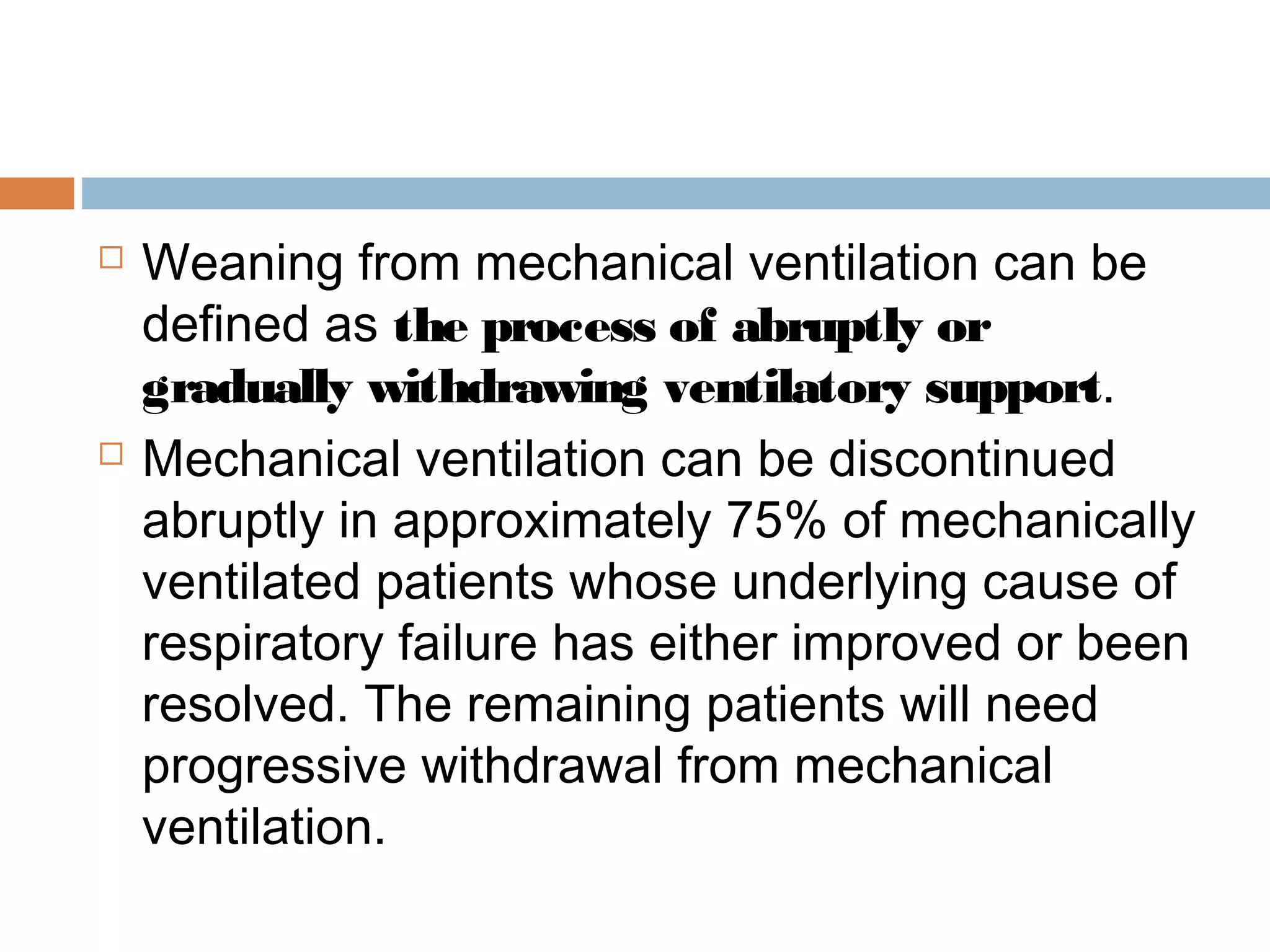 Weaning from mechanical ventilation | PPS