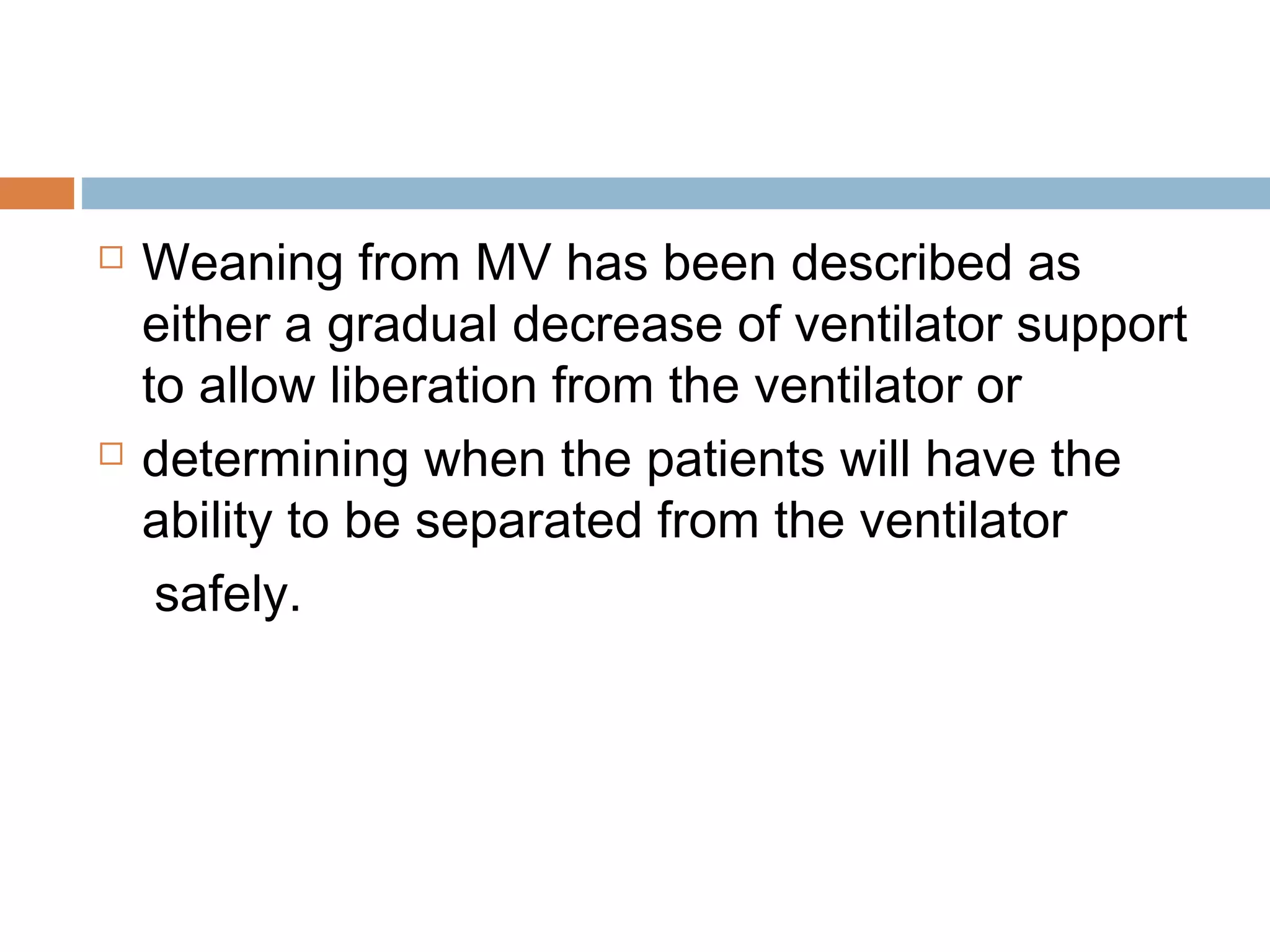 Weaning from mechanical ventilation | PPS