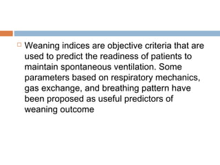 Weaning from mechanical ventilation | PPS