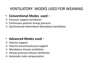 Weaning from mechanical ventilation | PPTX