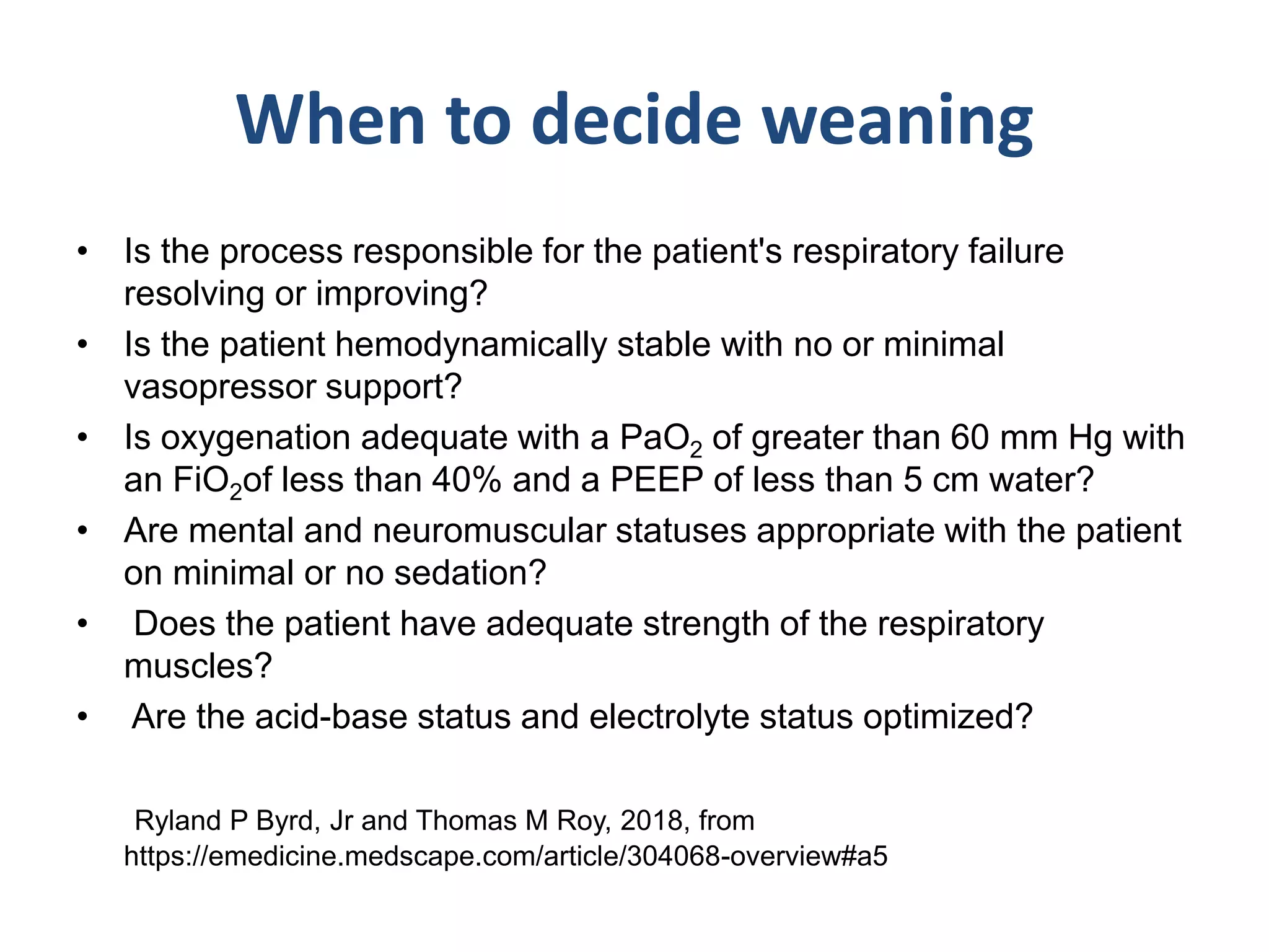 Weaning from mechanical ventilation and extubation by dr tareq | PPTX