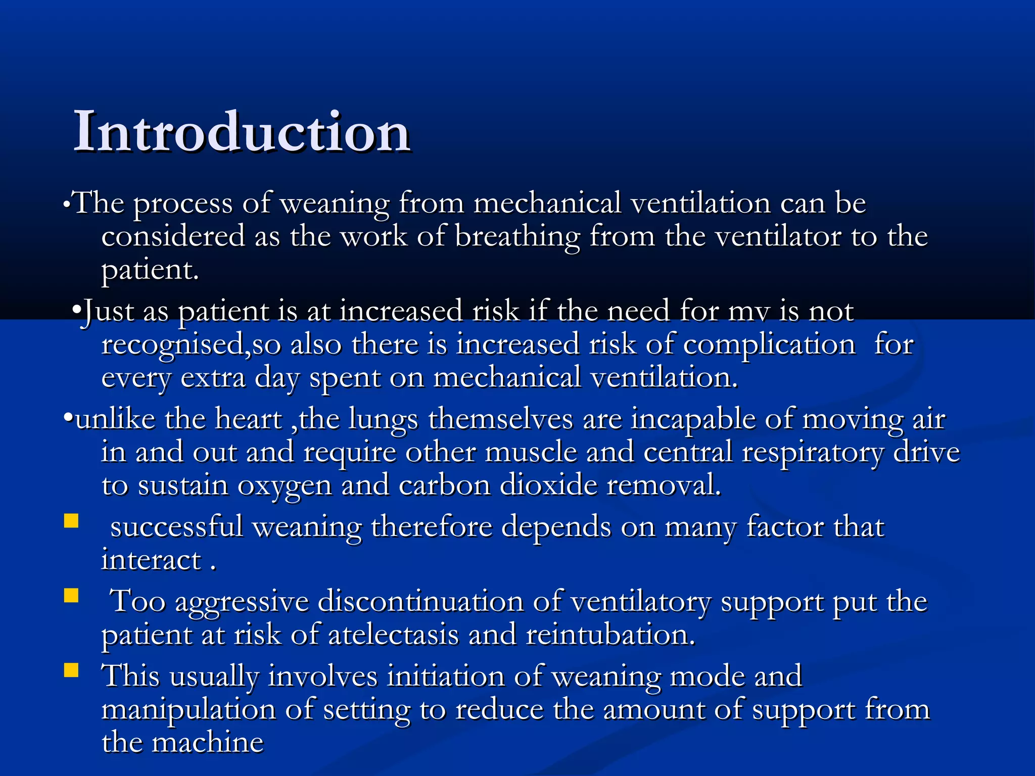 Weaning from mechanical ventilation dr kailash | PPT
