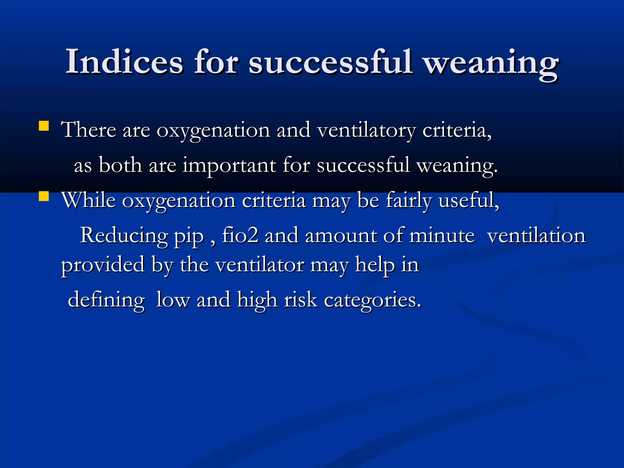 Weaning from mechanical ventilation dr kailash | PPT