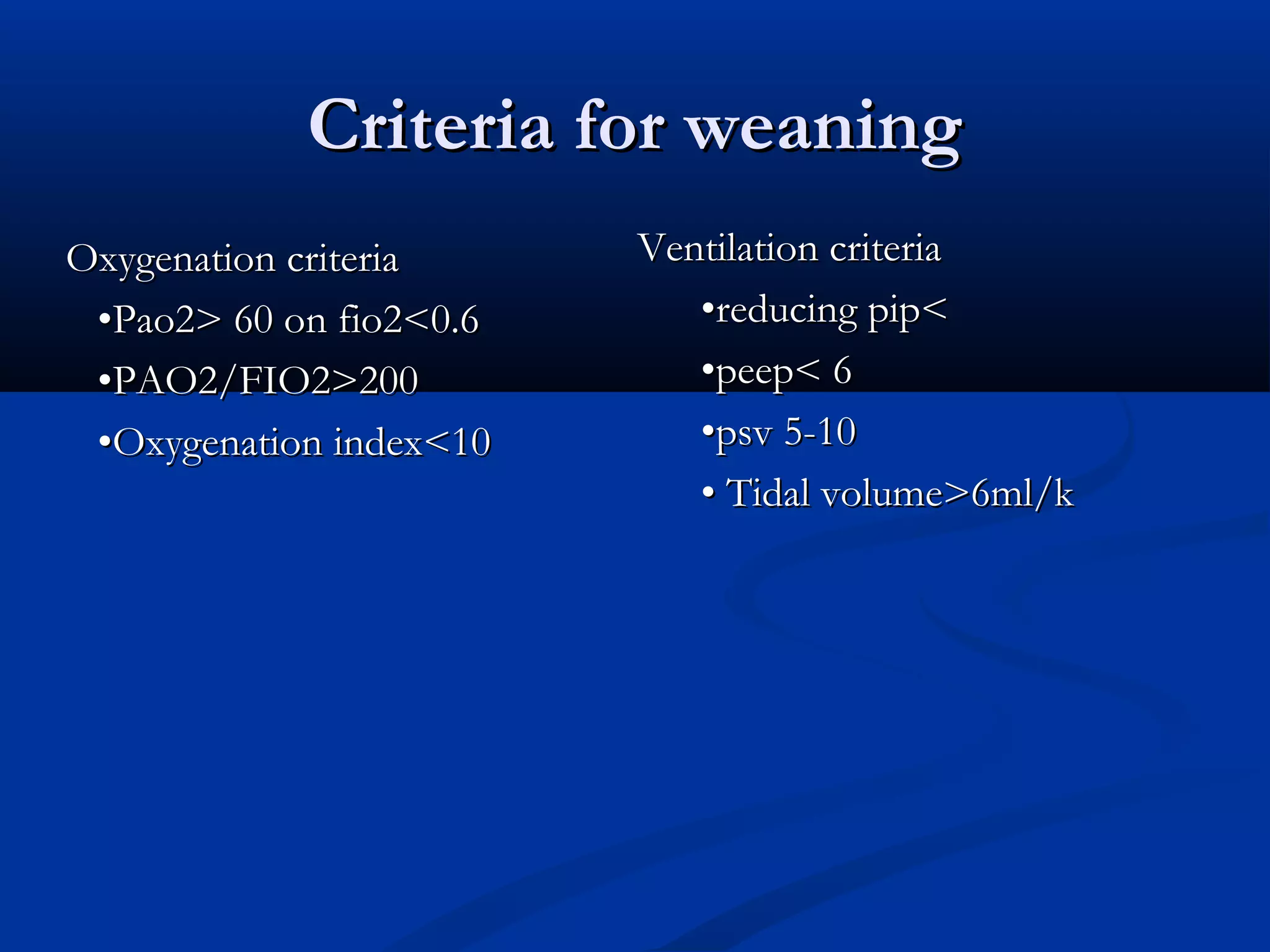 Weaning from mechanical ventilation dr kailash | PPT